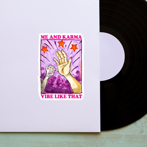 Me and Karma Sticker | Crypt Kitty Designs